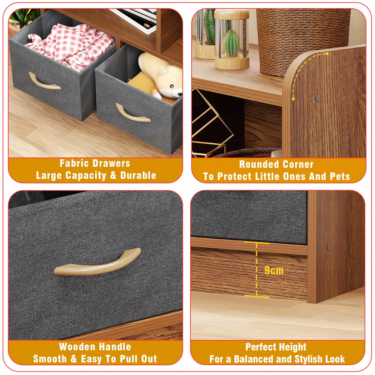 Lukzer 2-Layer Engineered Wood 3 Drawers Bookshelf & Storage Organizer